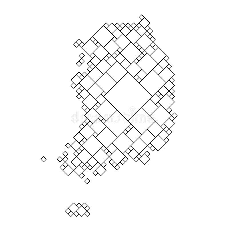 South Korea from Black Pattern from a Grid of Squares of Different ...