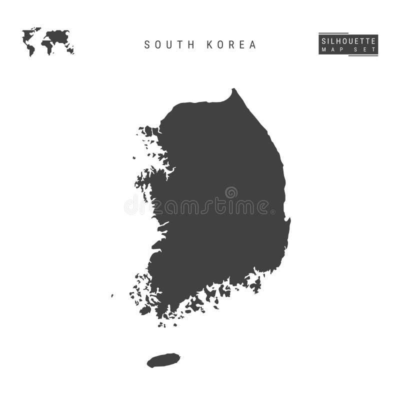 South Korea Vector Map Isolated on White Background. High-Detailed ...