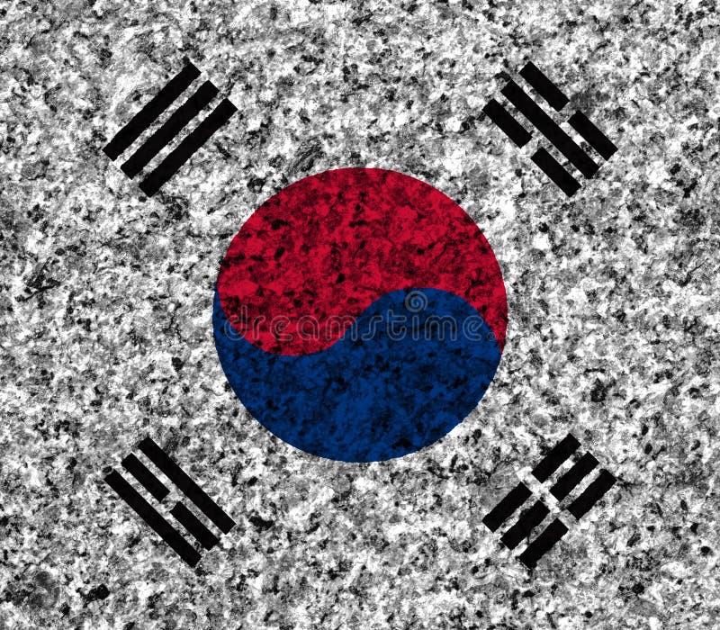 South Korea Flag with Texture on Background Stock Illustration ...