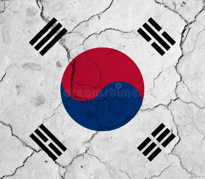 South Korea Flag with Texture on Background Stock Illustration ...