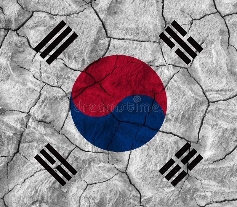 South Korea Flag with Texture on Background Stock Illustration ...
