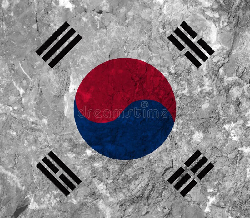 South Korea Flag with Texture on Background Stock Illustration ...