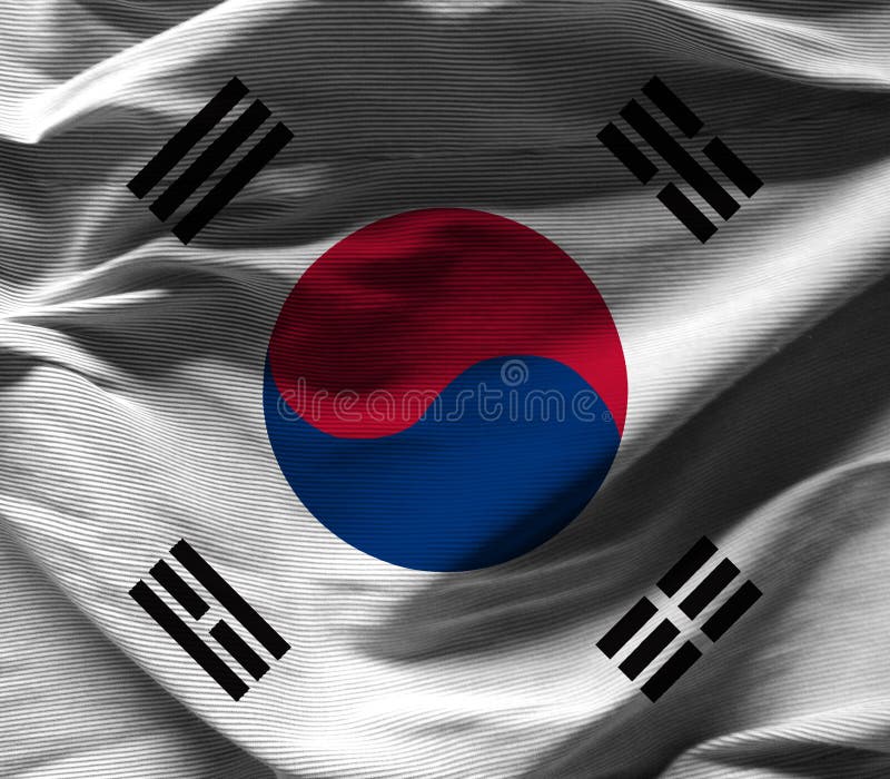 South Korea Flag with Texture on Background Stock Illustration ...