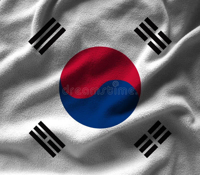 South Korea Flag with Texture on Background Stock Illustration ...