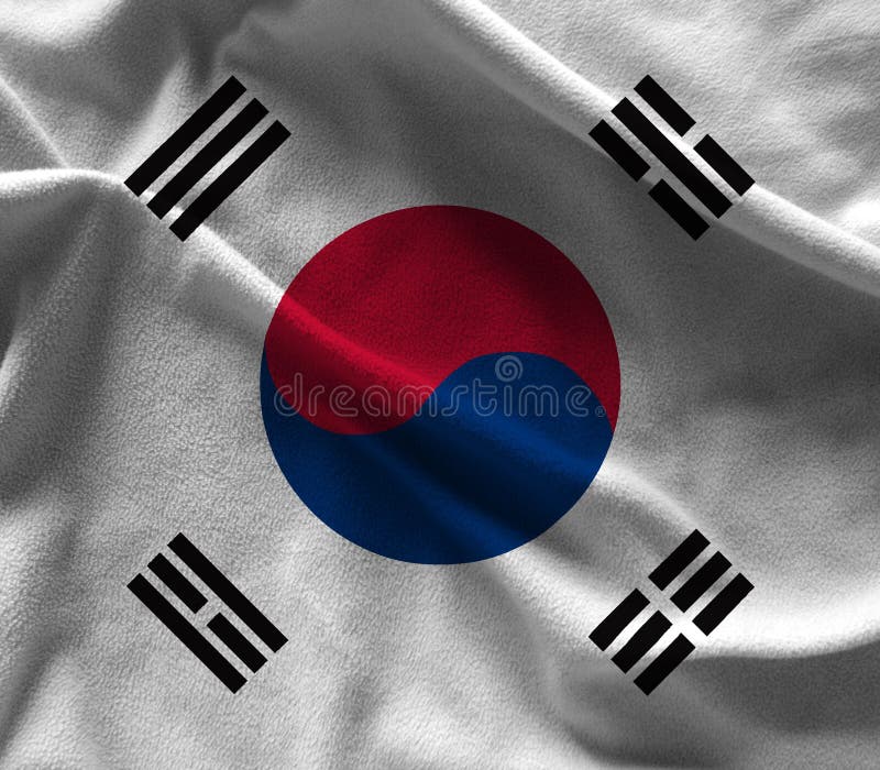 South Korea Flag with Texture on Background Stock Illustration ...