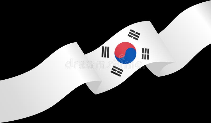 South Korea Flag Wave Isolated on Png or Transparent Background Stock ...