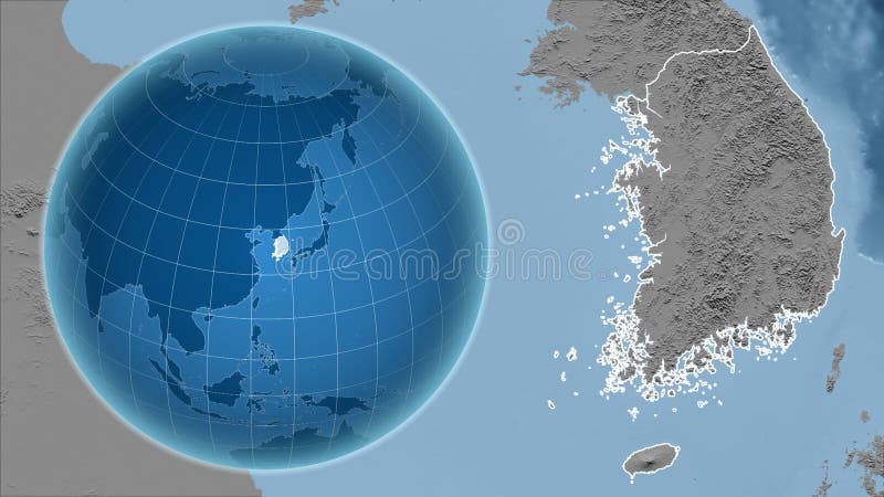 South Korea and Globe. Bumps Stock Video - Video of globe, continent ...