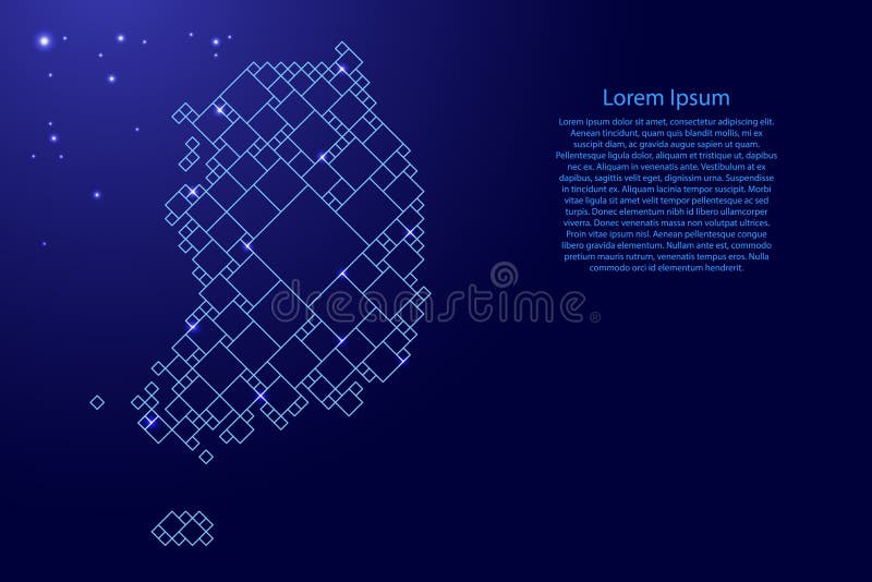 South Korea Map from Blue Pattern from a Grid of Squares of Different ...