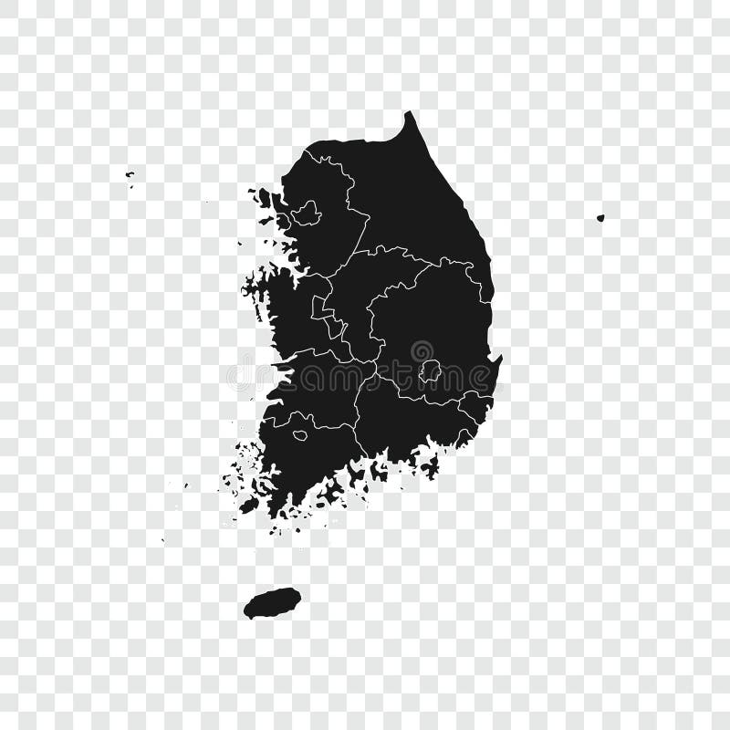 South Korea Map Vector Icon Isolated On Transparent Background, Stock ...