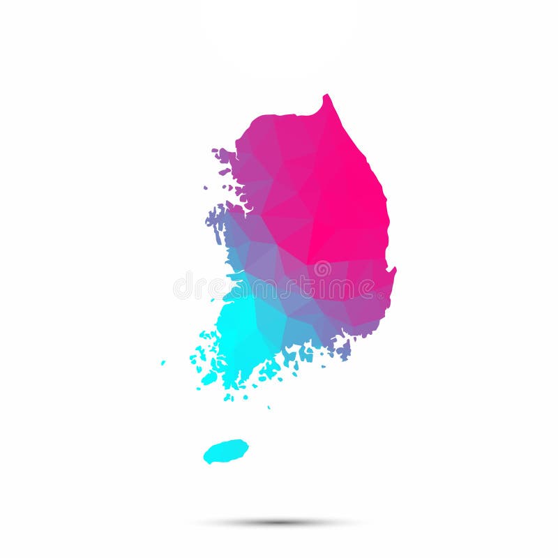 South Korea Map Triangle Low Poly Geometric Polygonal Abstract Style ... South Korea Map Triangle Low Poly Geometric Polygonal Abstract Style ...