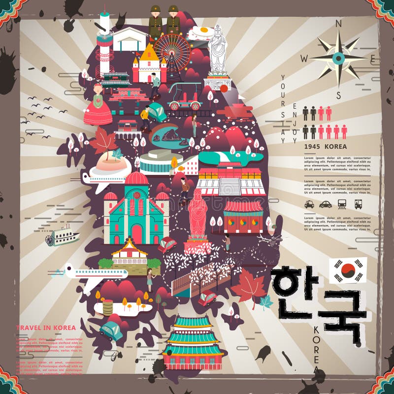 Cute Korea Travel Map Stock Illustrations – 104 Cute Korea Travel Map ...