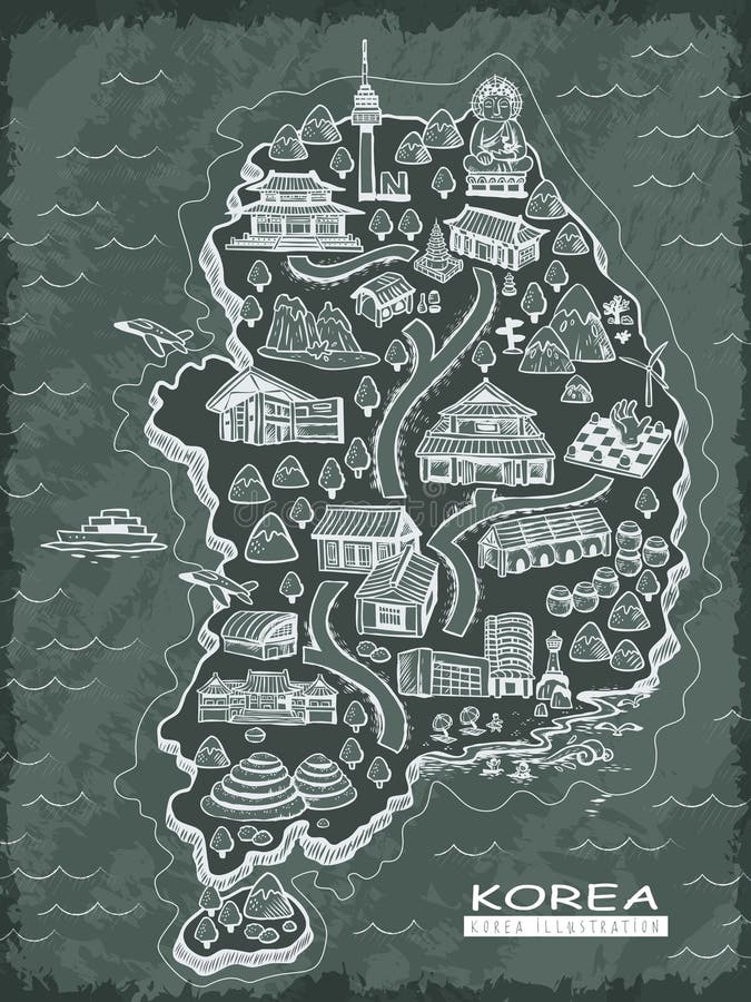Cute Korea Travel Map Stock Illustrations – 99 Cute Korea Travel Map ...