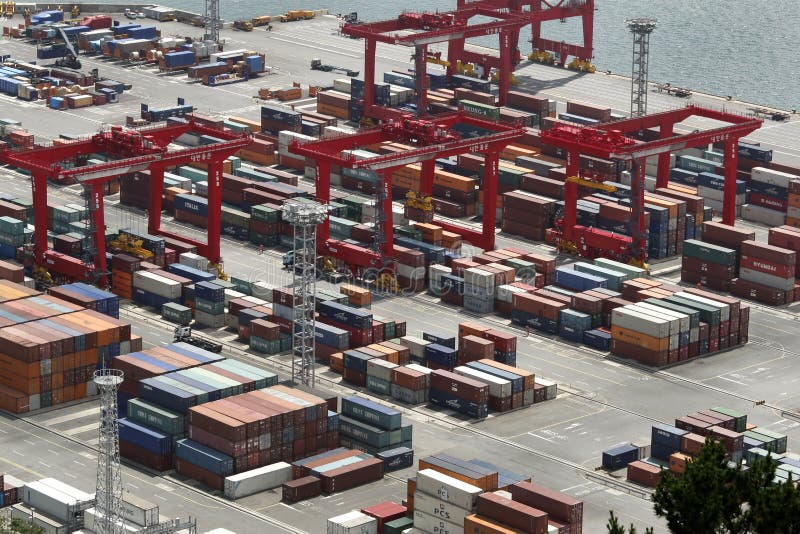 South Korean Container Port Editorial Stock Photo - Image of busan ...