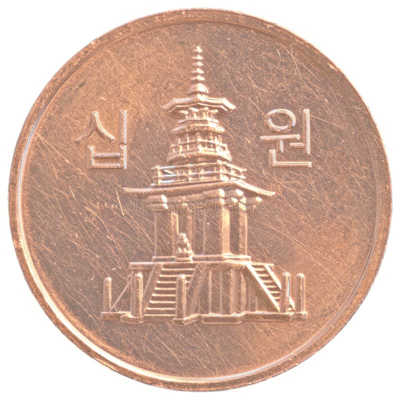 10 south korean won coin stock photo. Image of commerce - 31916380