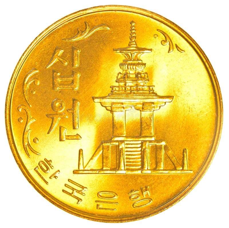 10 south korean won coin stock photo. Image of commerce - 31916380