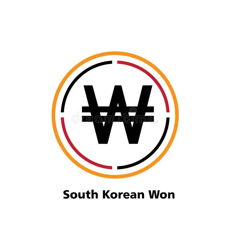 South Korean Won Symbol Icon Vector Stock Vector - Illustration of ...