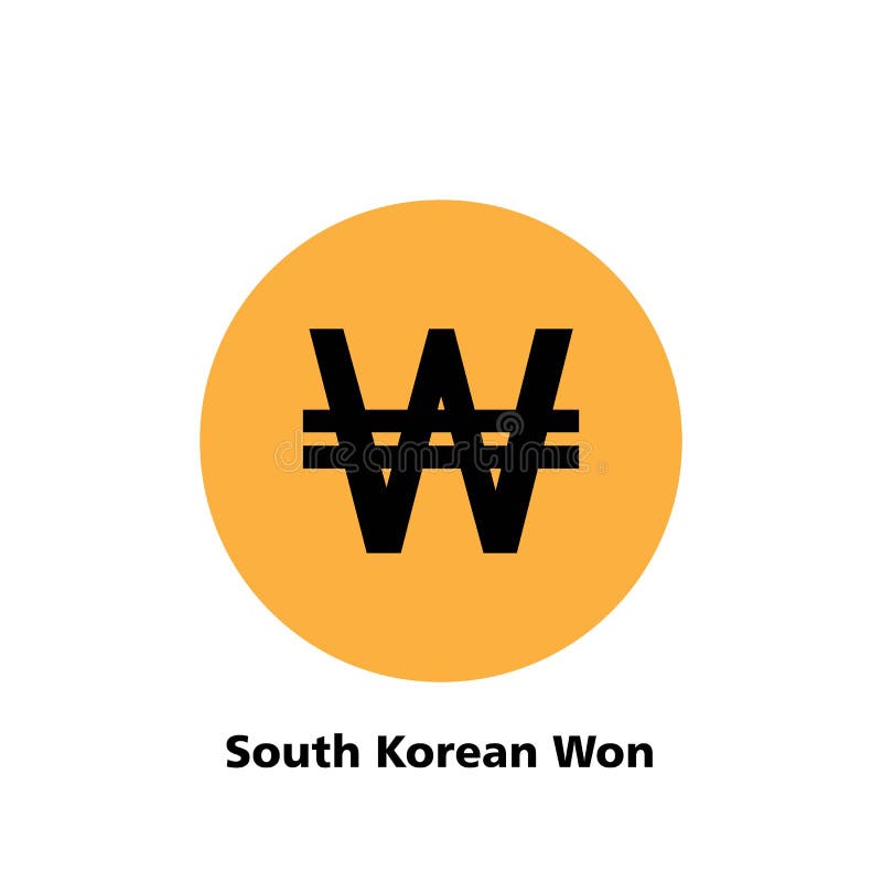 South Korean Won Symbol Icon Vector Stock Vector - Illustration of ...