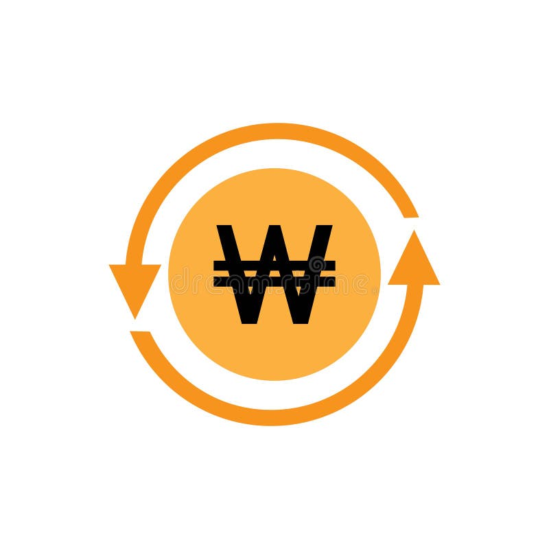 South Korean Won Symbol Icon Vector Stock Vector - Illustration of ...