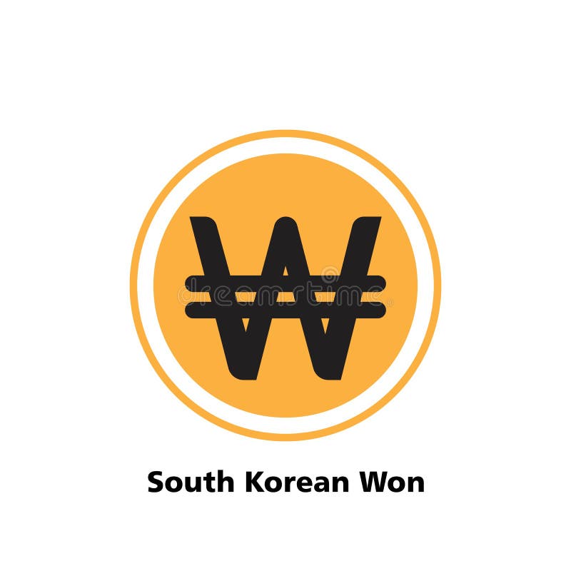 South Korean Won Symbol Icon Vector Stock Vector - Illustration of ...