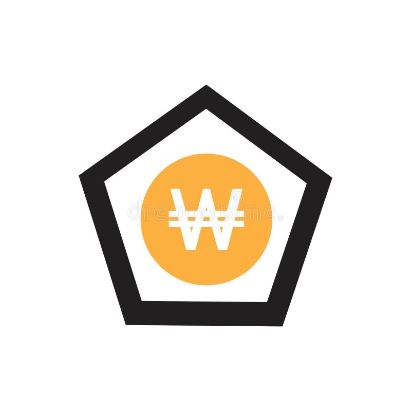 South Korean Won Symbol Icon Vector Stock Vector - Illustration of ...