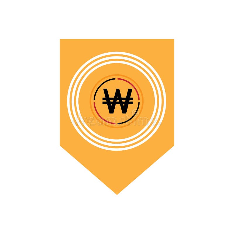 South Korean Won Symbol Icon Vector Stock Vector - Illustration of ...