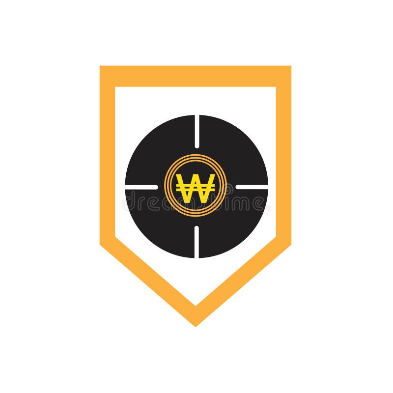 South Korean Won Symbol Icon Vector Stock Vector - Illustration of ...