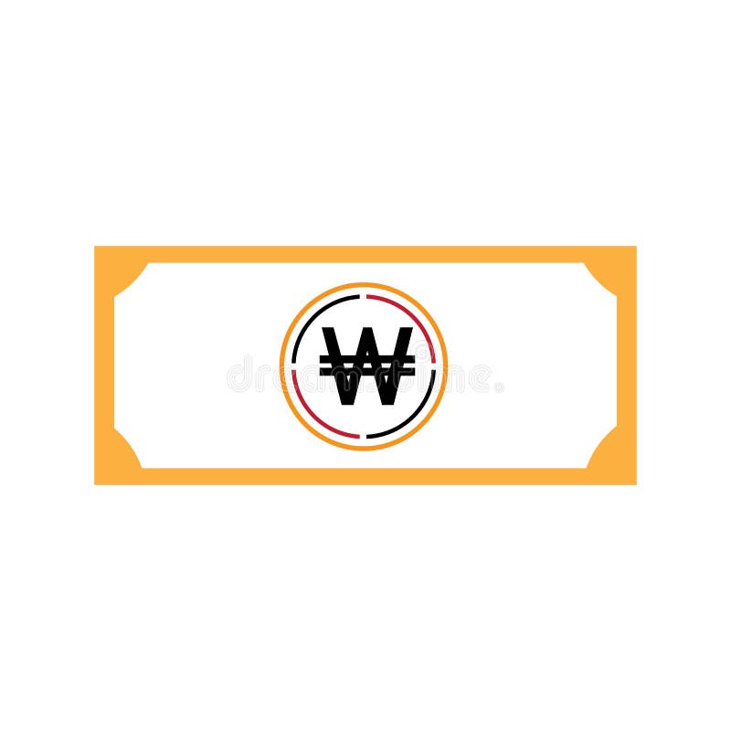 South Korean Won Symbol Icon Vector Stock Vector - Illustration of ...