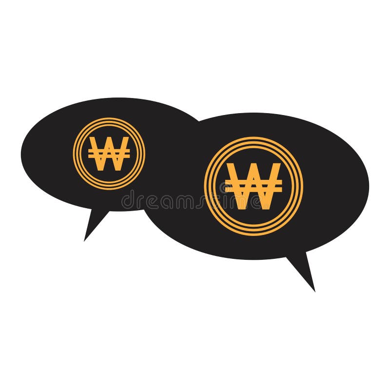 South Korean Won Symbol Icon Vector Stock Vector - Illustration of ...