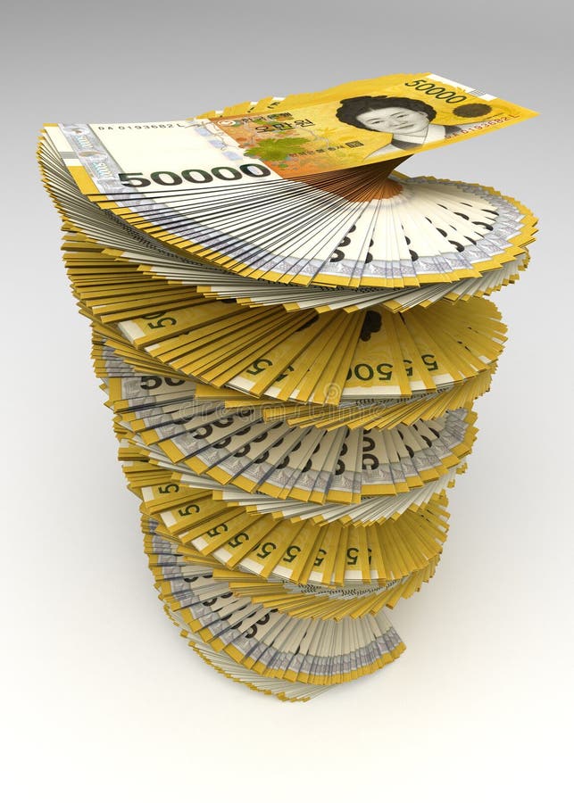 South Korean Won Tower stock illustration. Illustration of market ...