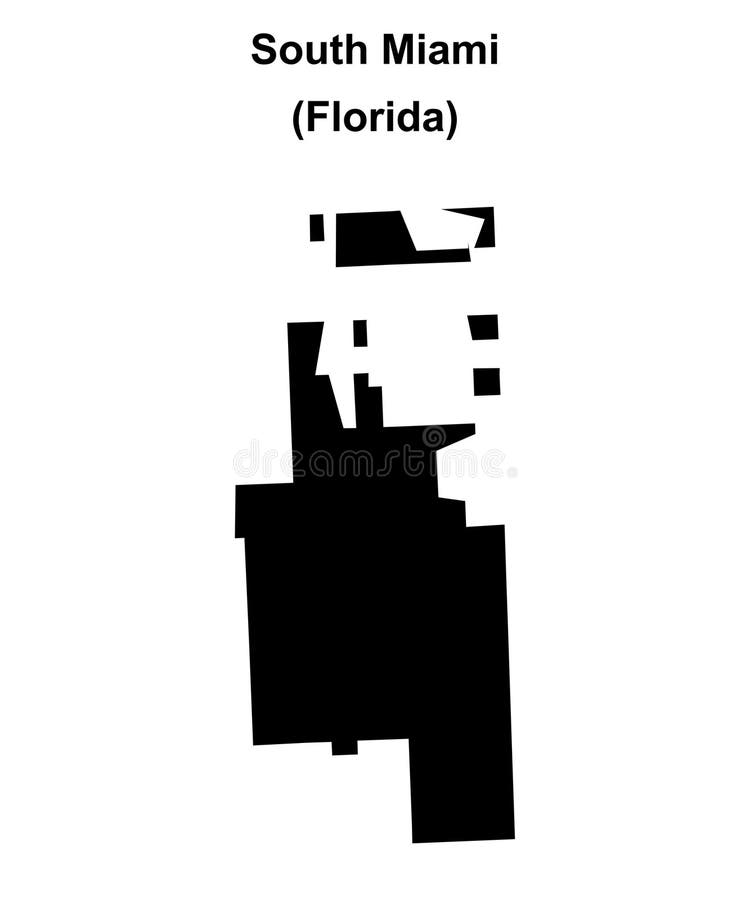 South Miami outline map stock vector. Illustration of outline - 357256755