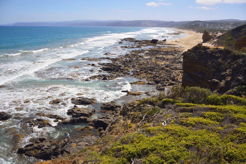 South Ocean Coast in Aireys Inlet Stock Image - Image of coastline ...