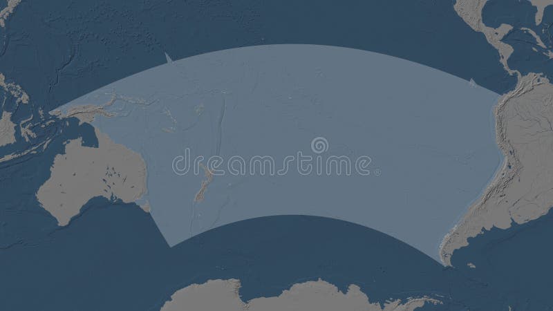 South Pacific Ocean Highlighted. Steel Blue Map Stock Illustration ...