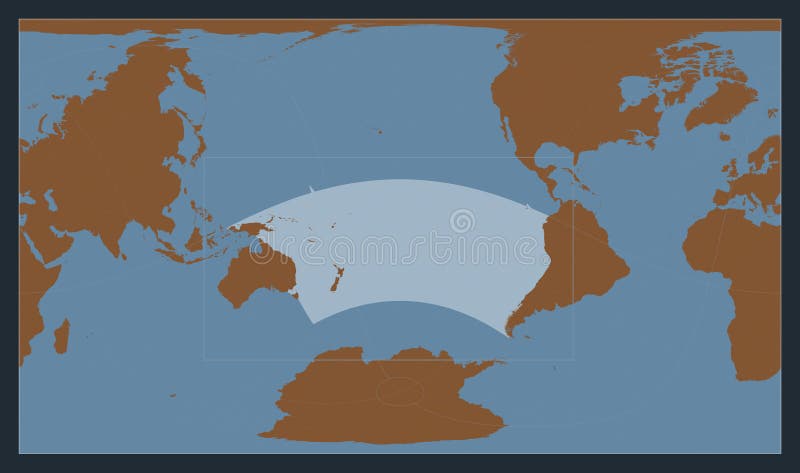 South Pacific Ocean on the World Map. Patterned Stock Illustration ...