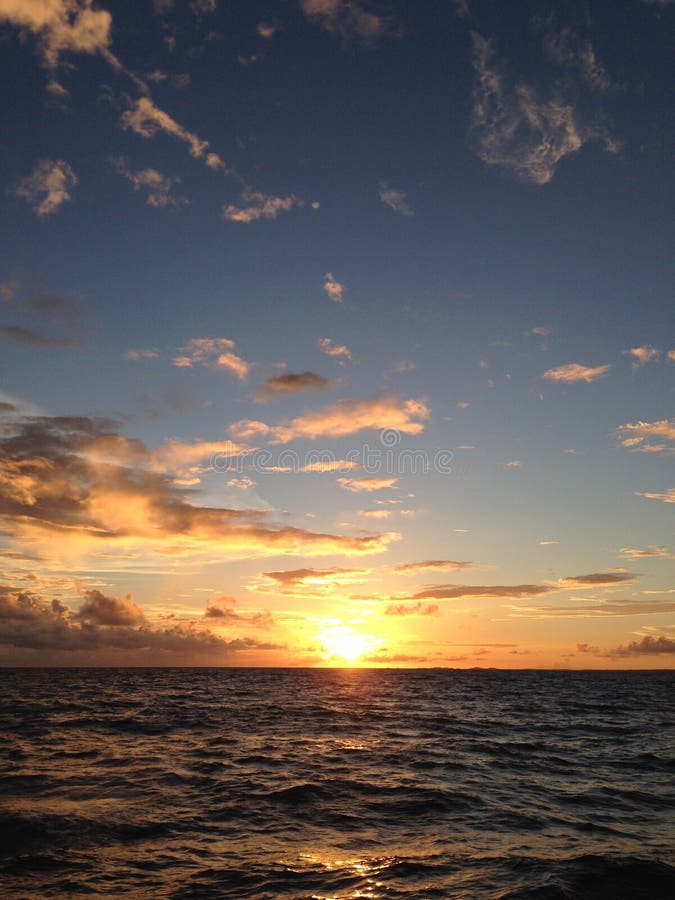South Pacific Sunset stock photo. Image of orange, bright - 100350082