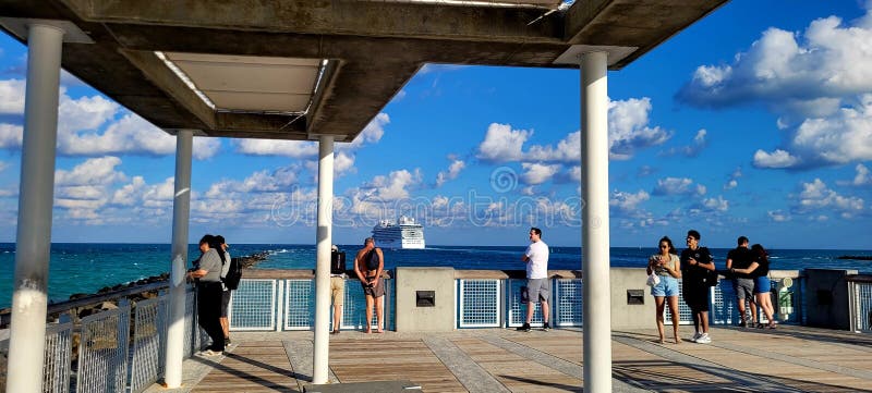 South Pointe Park Pier, Miami Beach, Florida Editorial Stock Photo ...