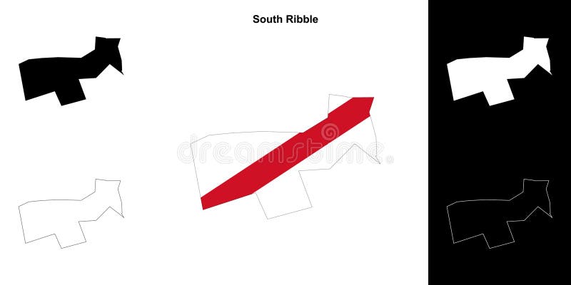 South Ribble outline map stock illustration. Illustration of ...