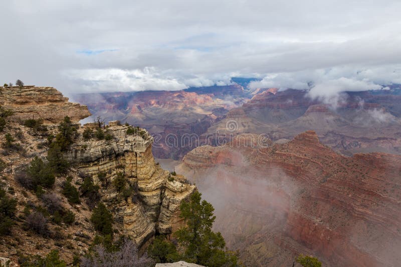 From the South Rim of the Grand Canyon during a Cloud Inversion Stock ...