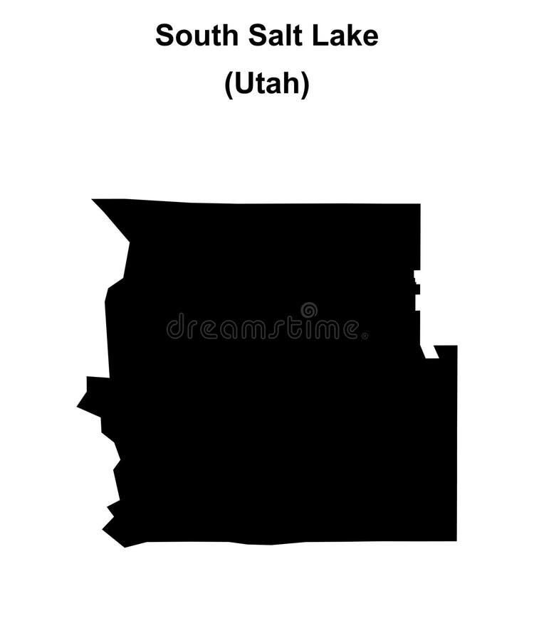 South Salt Lake Outline Map Stock Vector - Illustration of shape, area ...
