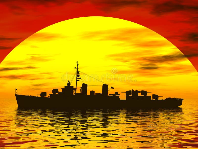 South Seas during World War 2 Stock Illustration - Illustration of ...