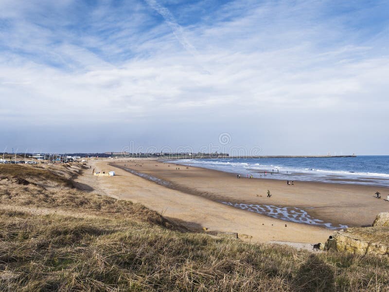 South Shields Beach at South Tyneside, UK at Low Tide Stock Image ...