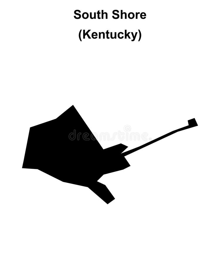 South Shore outline map stock vector. Illustration of area - 387341529