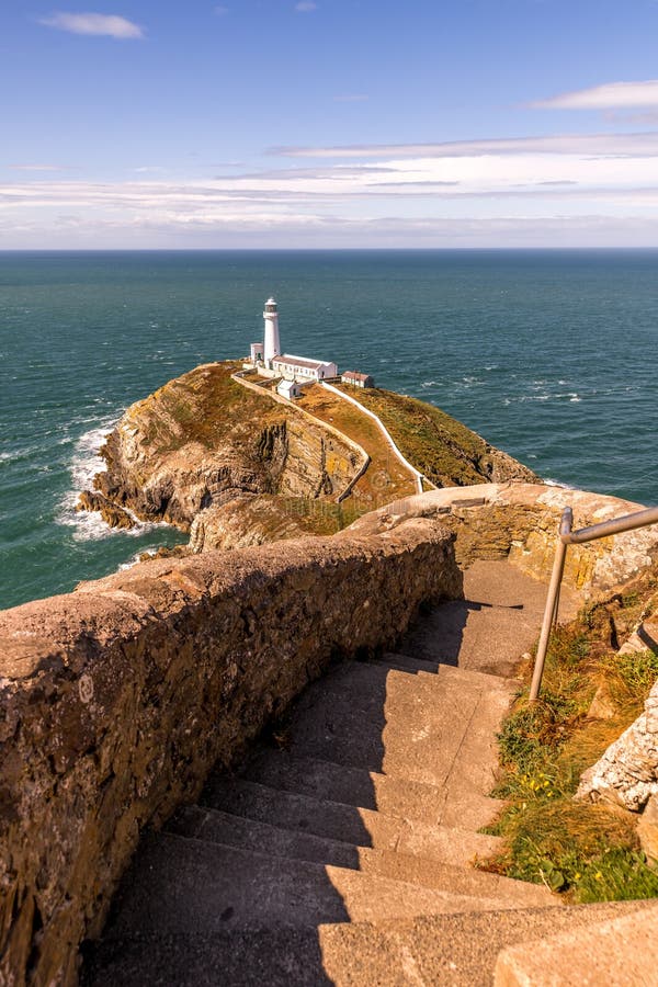 South Stack Lighthouse in Anglesey Island, Walles Captured at Sunset ...