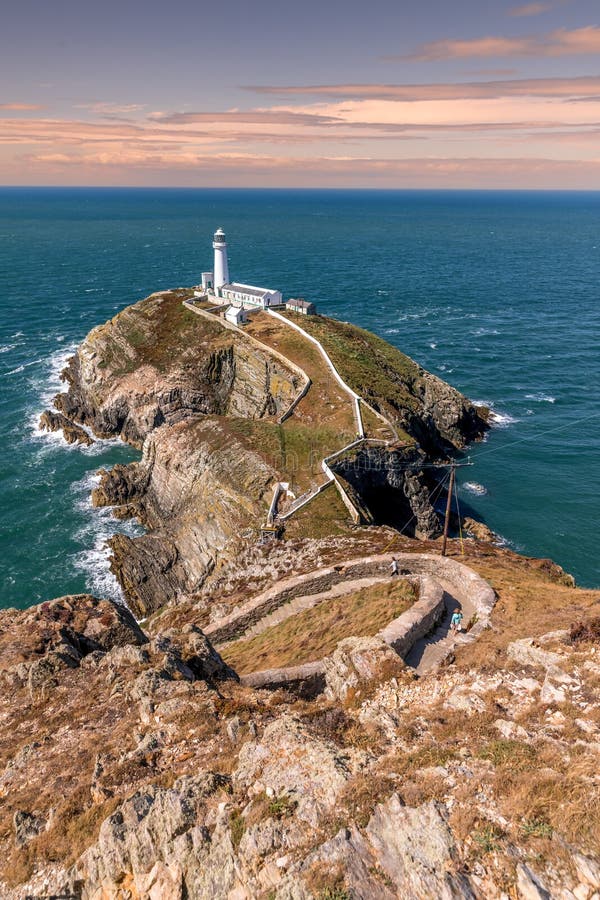 South Stack Lighthouse in Anglesey Island, Walles Captured at Sunset ...