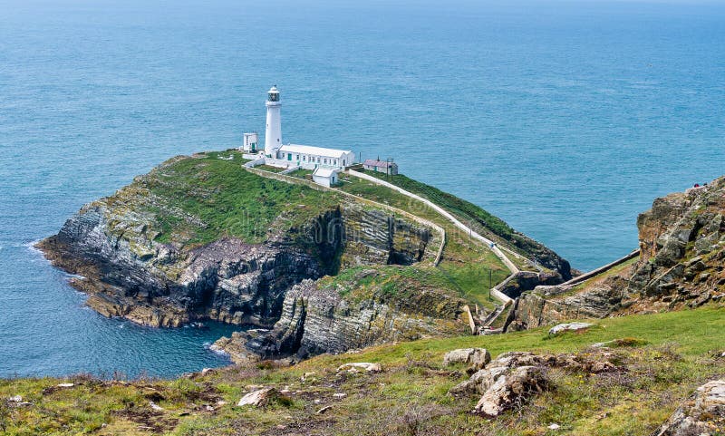 South Stack Lighthouse stock photo. Image of landscape - 150266450