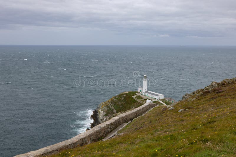 South Stack Lighthouse on the Dramatic North-west Coast Stock Image ...