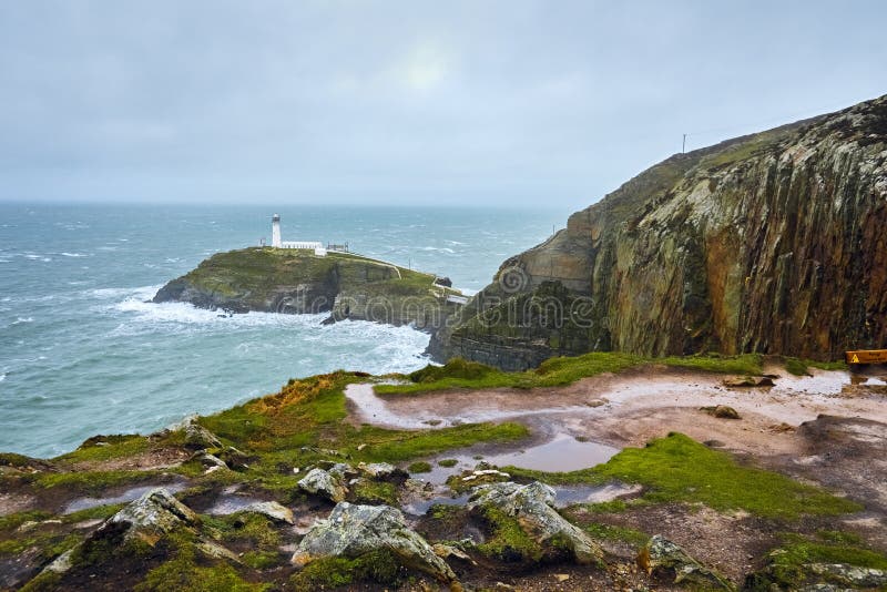 South Stack Lighthouse stock image. Image of coastal - 88087973