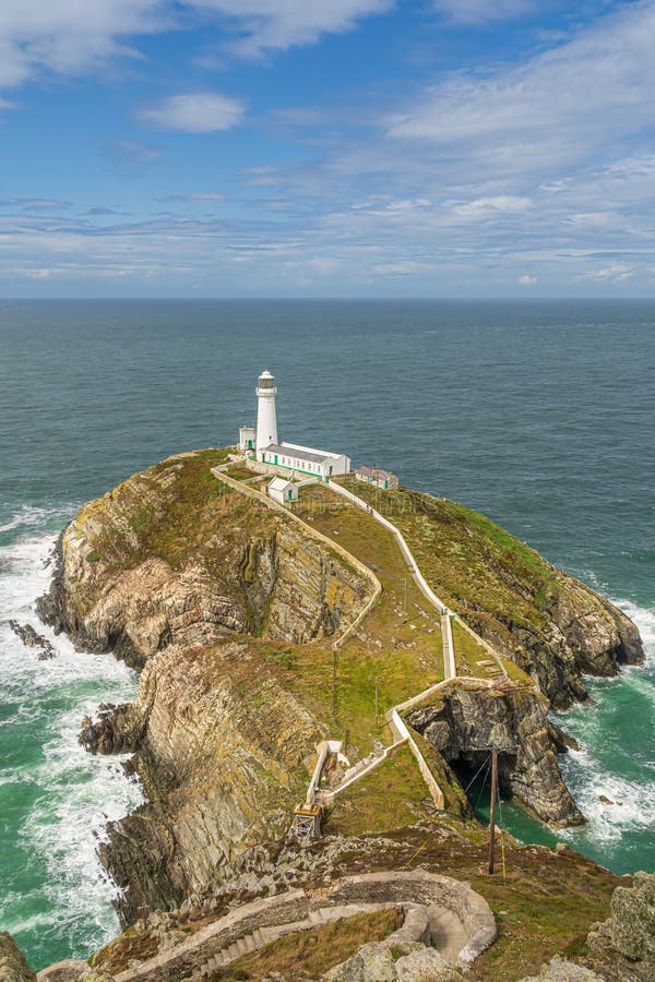 South Stack Lighthouse during the Golden Hour Stock Photo - Image of ...