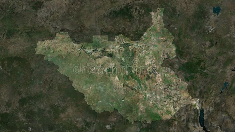 South Sudan Highlighted. High-res Satellite Stock Illustration - Illustration of land, earth ...