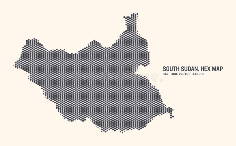 South Sudan Map Vector Hexagonal Half Tone Pattern Isolated on Light ...