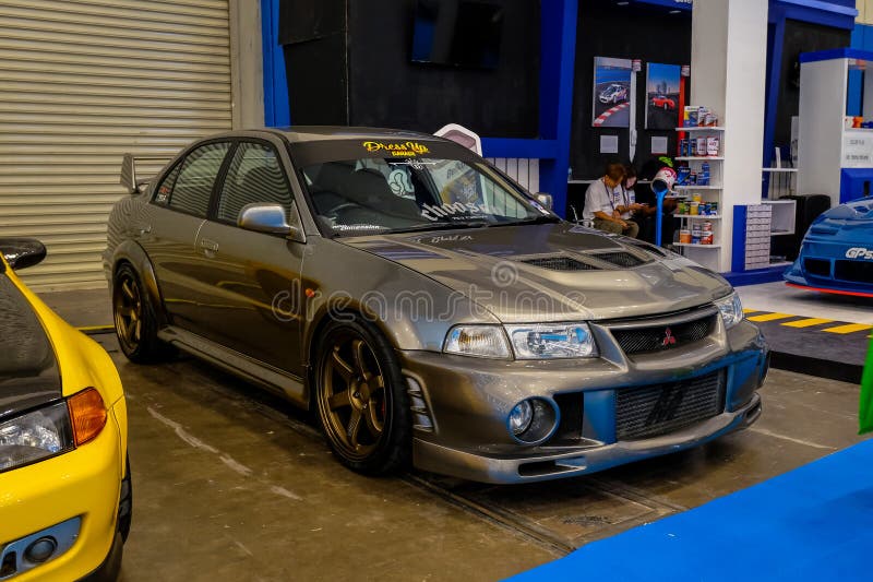 Grey Mitsubishi Lancer Evolution VI in Indonesia Modification Expo 2024 ...